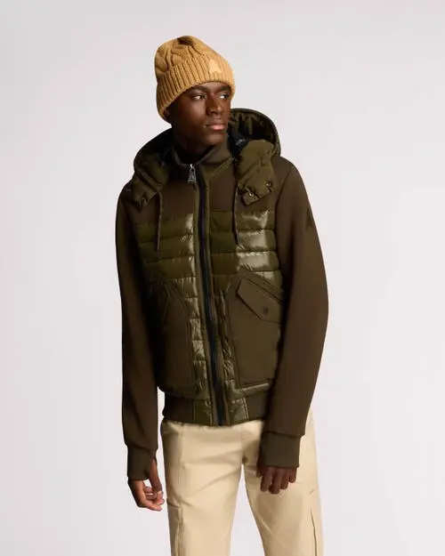 ALPENHAUS Nimbus Lightweight Mixed Media Hybrid Bomber Jacket - Olive