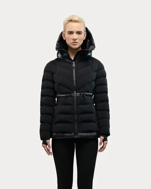 ALPENHAUS Everlong Lightweight Herringbone Quilted Puffer - Black