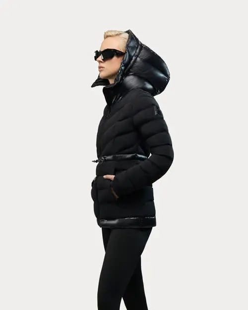 ALPENHAUS Everlong Lightweight Herringbone Quilted Puffer - Black
