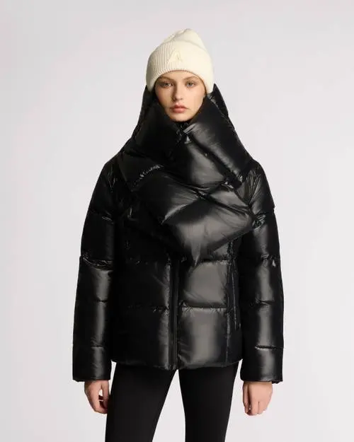ALPENHAUS Winekka 2-in-1 Reversible Puffer With Removable Scarf - Black