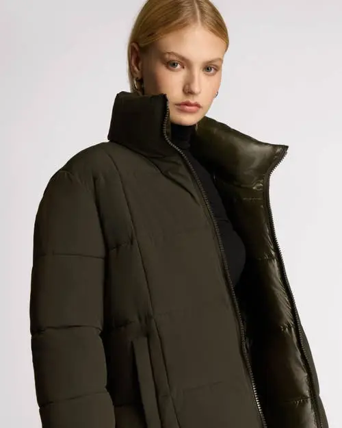 ALPENHAUS Winekka 2-in-1 Reversible Puffer With Oversized Removable Scarf - Moss