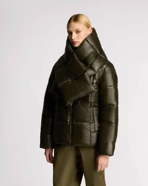 ALPENHAUS Winekka 2-in-1 Reversible Puffer With Removable Scarf - Moss