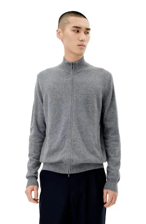 Gobi Cashmere Essential Full-zip Cashmere Cardigan - Dim Gray