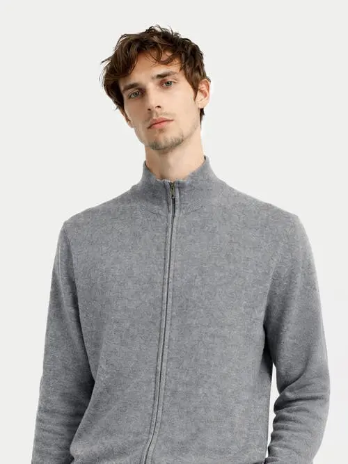 Gobi Cashmere Essential Full-zip Cashmere Cardigan - Dim Gray