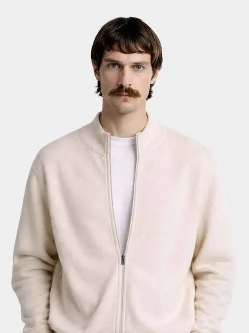 Gobi Cashmere Essential Full-zip Cashmere Cardigan - Marshmallow
