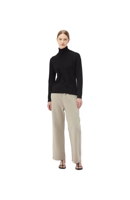 Gobi Cashmere Essential Cashmere Turtleneck Sweater - Black