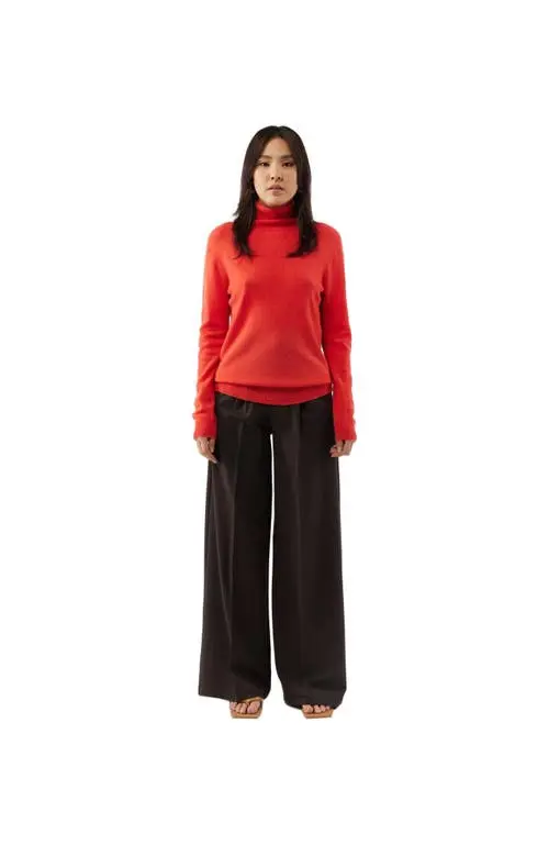 Gobi Cashmere Essential Cashmere Turtleneck Sweater - Fiesta