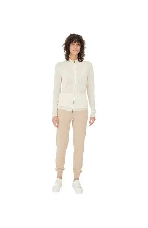 GOBI MONGOLIAN CASHMERE Essential Cashmere Full-zip Cardigan - Marshmallow