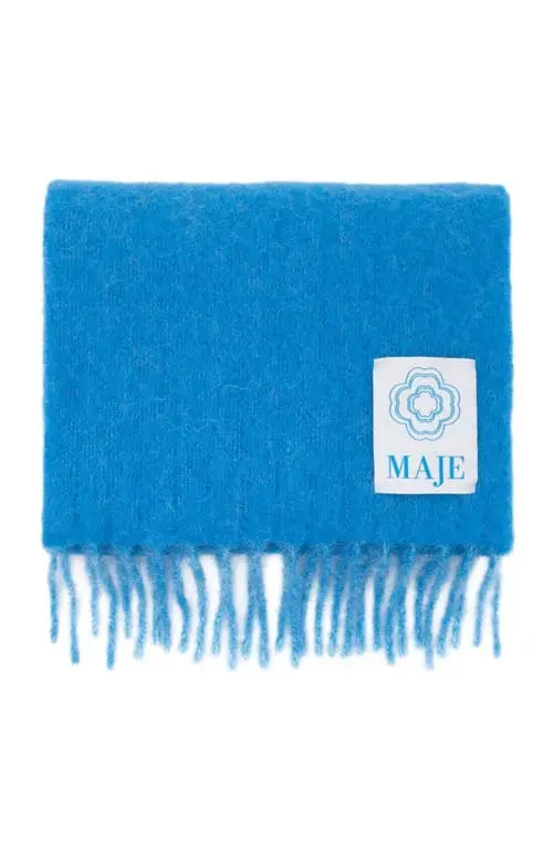 Maje Alpaca Blend Scarf - Blue