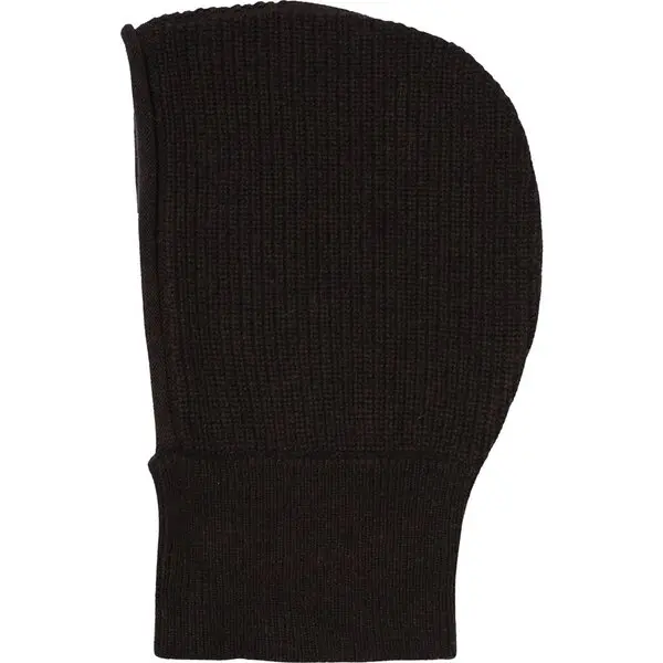 HYER GOODS Upcycled Merino Wool Ribbed Balaclava - Chocolate Brown