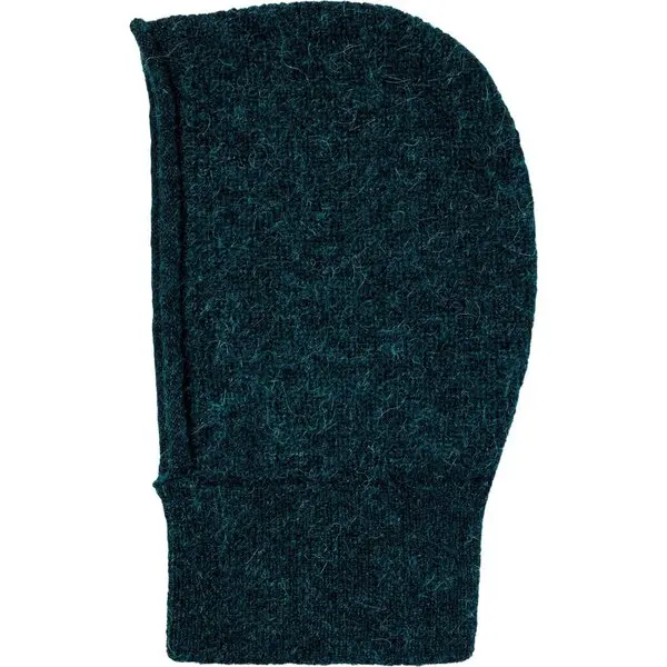 HYER GOODS Upcycled Merino Wool Ribbed Balaclava - Emerald
