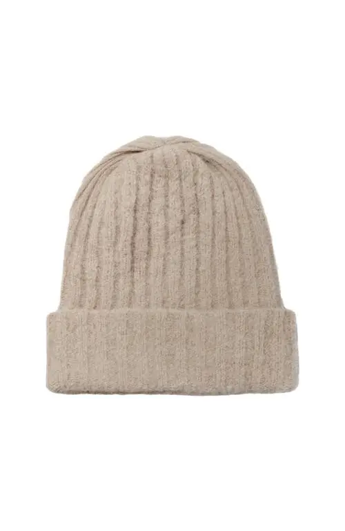 HYER GOODS Upcycled Alpaca Chunky Rib Beanie - Oatmeal