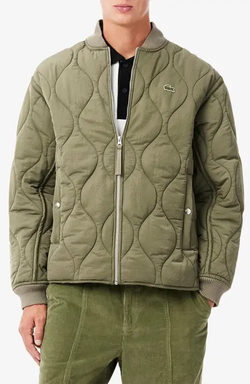 Lacoste Water-repellent Quilted Bomber Jacket