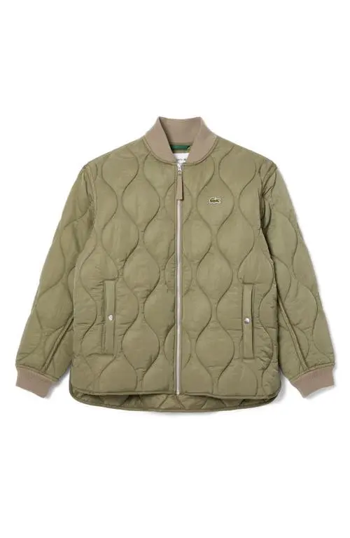 Lacoste Water-repellent Quilted Bomber Jacket