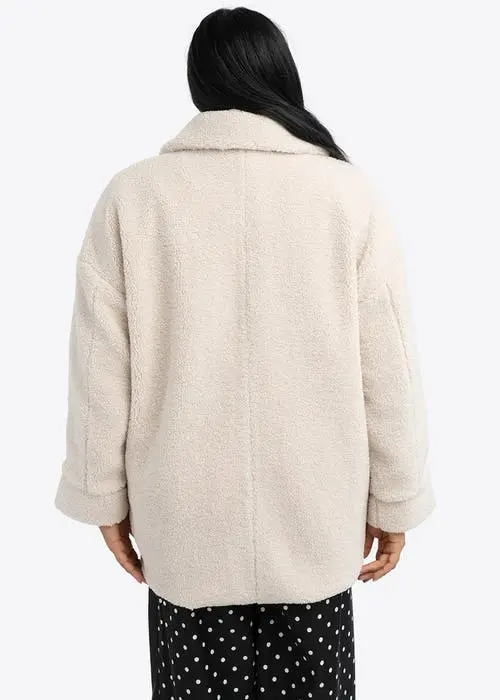 SEE ROSE GO Teddy Bear Shirt Jacket Plu Size