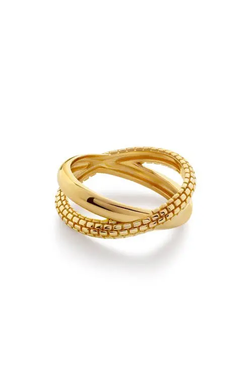 Monica Vinader Heirloom Crossover Ring - 18ct Gold Vermeil