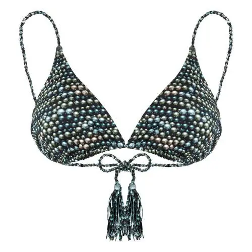 Vilebrequin Pearl Jersey Rope Tresses Triangle Bikini Top - Noir