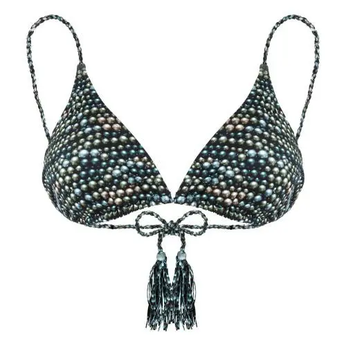 Vilebrequin Pearl Jersey Rope Tresses Triangle Bikini Top - Noir