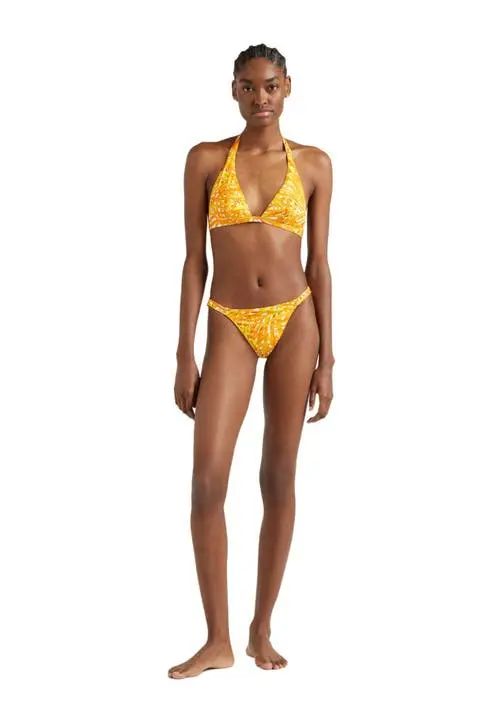Vilebrequin Palm Leaves Side Tie Jersey Bikini Top - Mangue