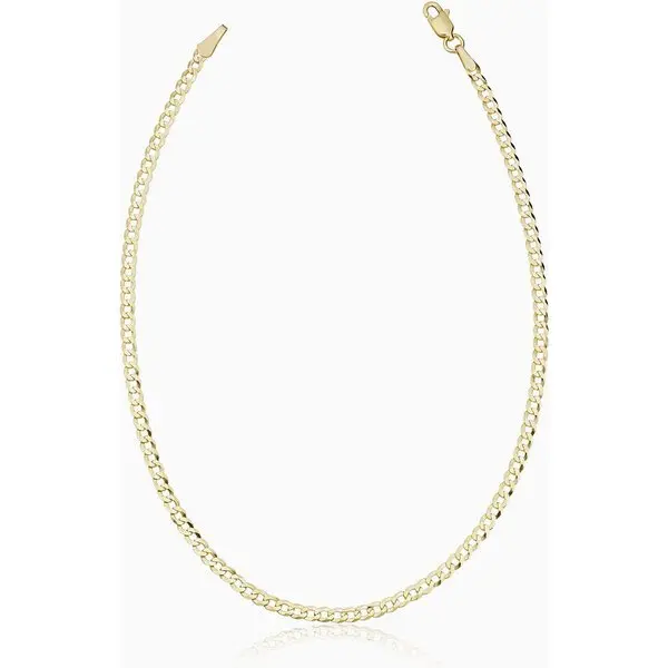 ORADINA 10k Gold Carmine Curb Anklet - Yellow Gold