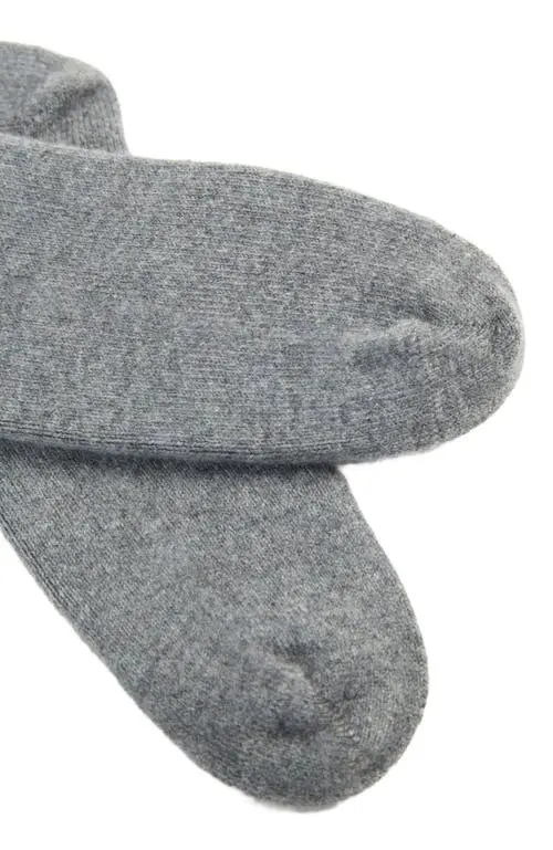 Gobi Cashmere Jersey Knit Bed Socks - Dim Gray
