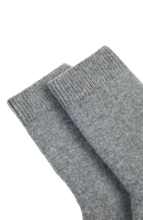 Gobi Cashmere Jersey Knit Bed Socks - Dim Gray