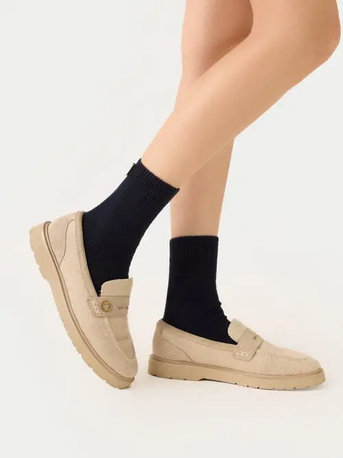 Gobi Cashmere Jersey Knit Bed Socks
