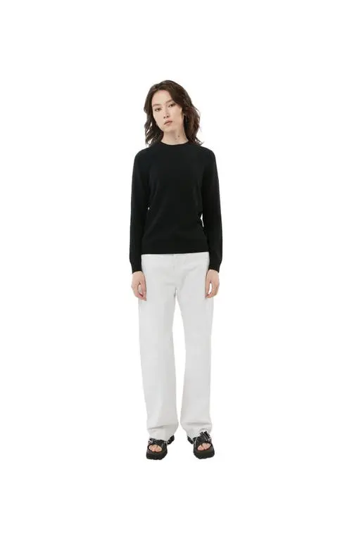Gobi Cashmere Cashmere Hat And Crew Neck Sweater Set - Black