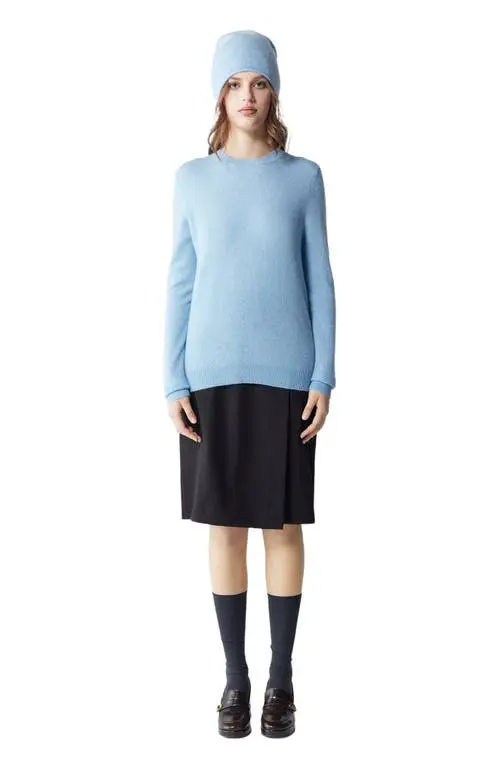 Gobi Cashmere Cashmere Hat And Crew Neck Sweater Set - Sky Blue
