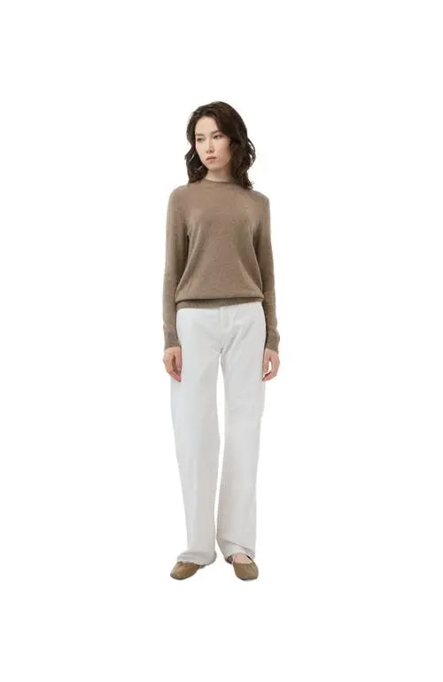 Gobi Cashmere Cashmere Hat And Crew Neck Sweater Set - Taupe