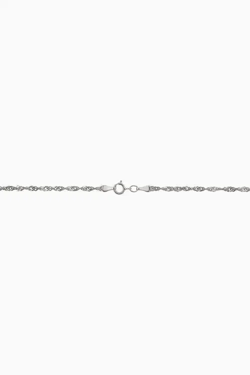 ORADINA 14k Gold Spirah Anklet - White Gold