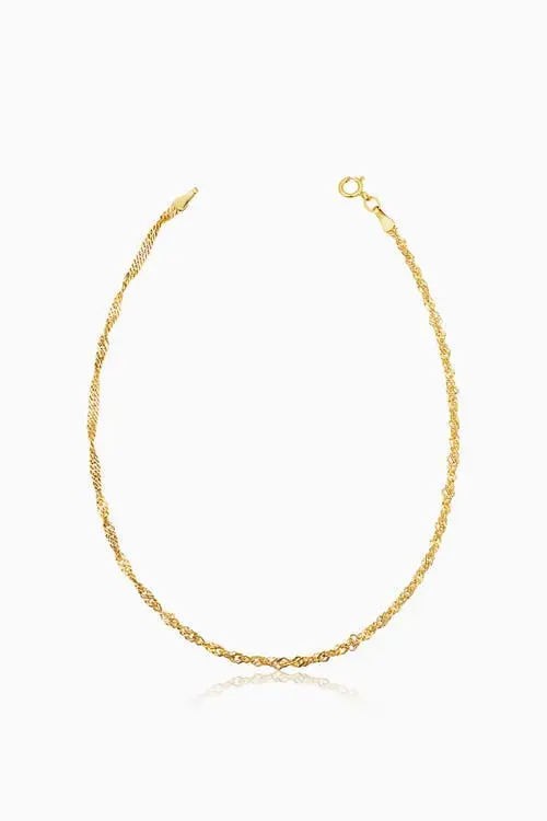ORADINA 14k Gold Spirah Anklet - Yellow Gold