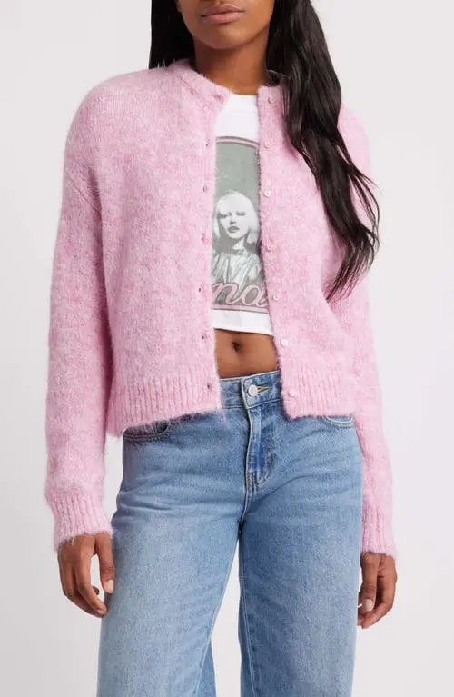 Bdg Urban Outfitters Fluffy Cardigan In Pink 50% Off Editorialist