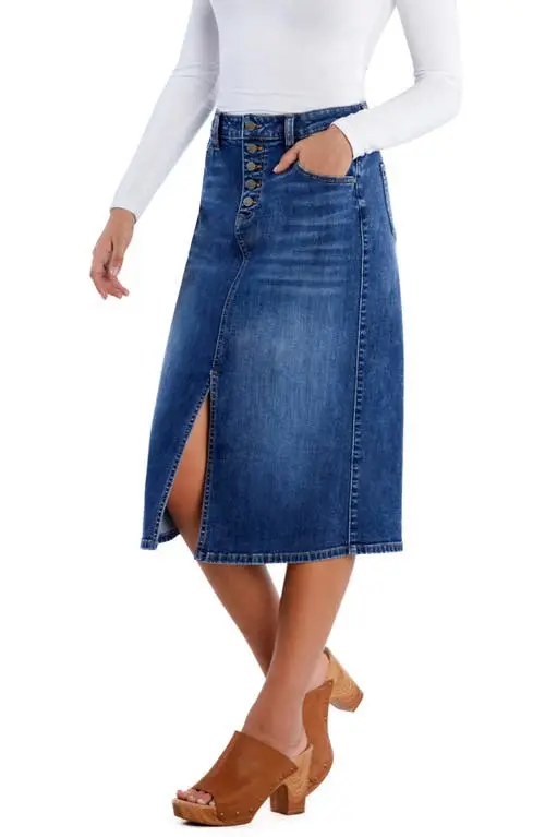 WASH LAB DENIM Rory Front Slit Denim Skirt
