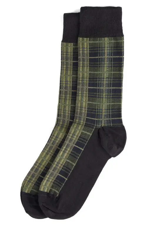 Barbour Blyth Plaid Socks - Olive Night