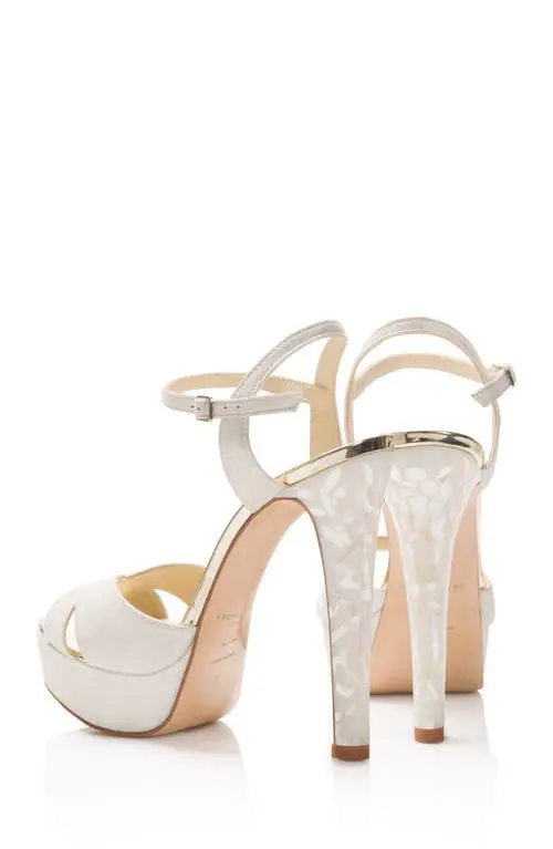 FREYA ROSE Ankle Strap Platform Heel Sandal - Ivory