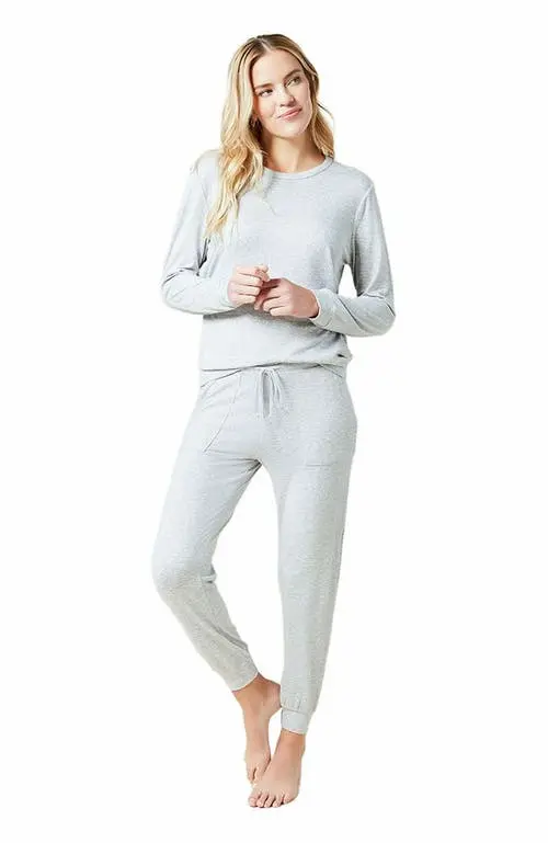 SOFTIES Dream Jersey Lounge Set - Heather Grey