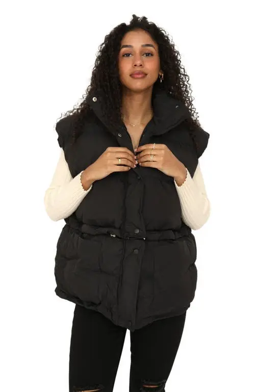 BELLE & BLOOM Landslide Zip Off Puffer Vest - Black