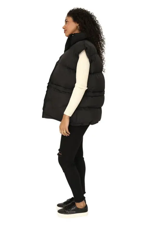 BELLE & BLOOM Landslide Zip Off Puffer Vest - Black