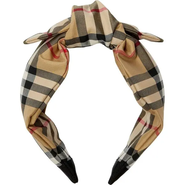 Burberry Grey Elastic Headband Burberry Vintage Check Fabric Headband - Grey | 8108699  main image 3