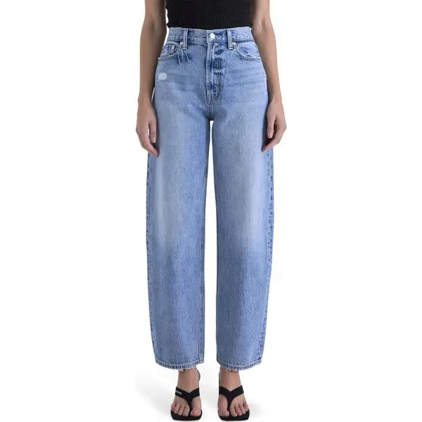 PISTOLA Wes High-waist Barrel Jeans - Blue Cloud