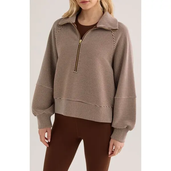 Varley Milano Half-zip Sweatshirt - Dark Walnut