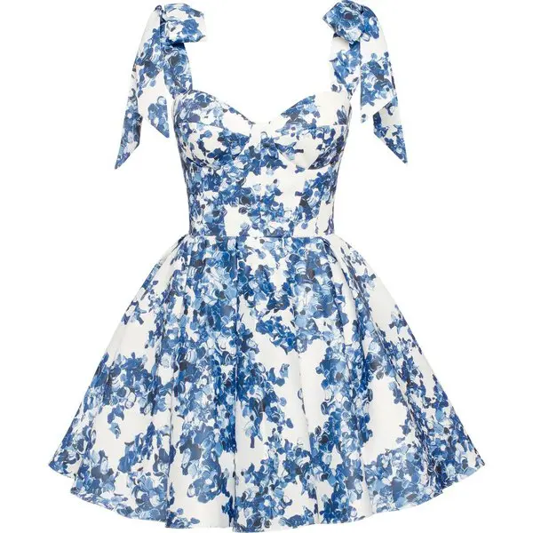 MILLA Splendor Floral Mini Dress - Blue-double