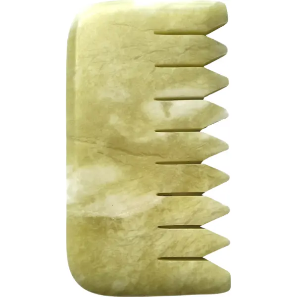 WHITE LOTUS BEAUTY Luxurious Jade Crystal Gua Sha Comb - Green
