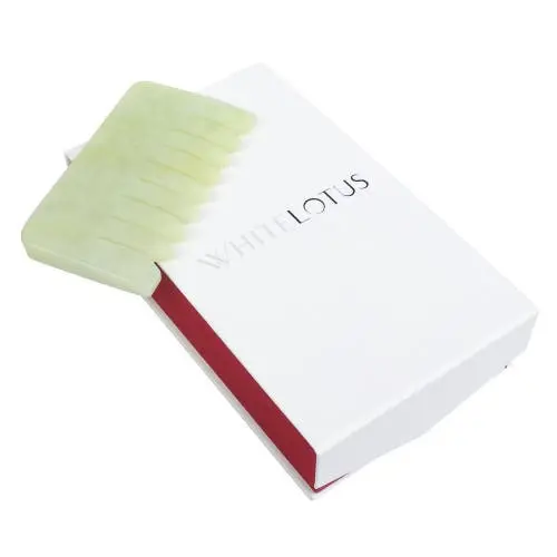 WHITE LOTUS BEAUTY Luxurious Jade Crystal Gua Sha Comb