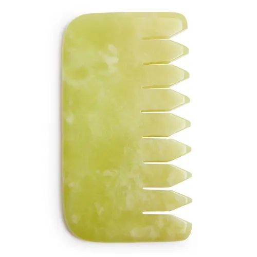 WHITE LOTUS BEAUTY Luxurious Jade Crystal Gua Sha Comb - Green