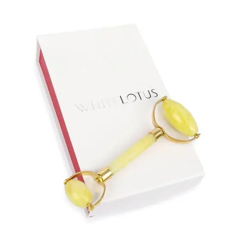 WHITE LOTUS BEAUTY Premium Double Jade Roller - Green