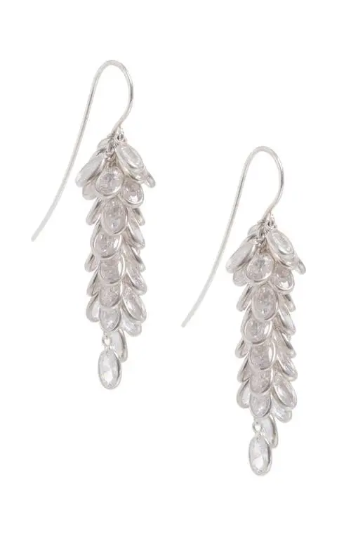 FREYA ROSE Midi Crystal Drop Earrings - Silver