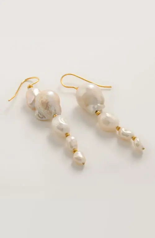 FREYA ROSE Baroque Pearl Drop Earrings - Gold
