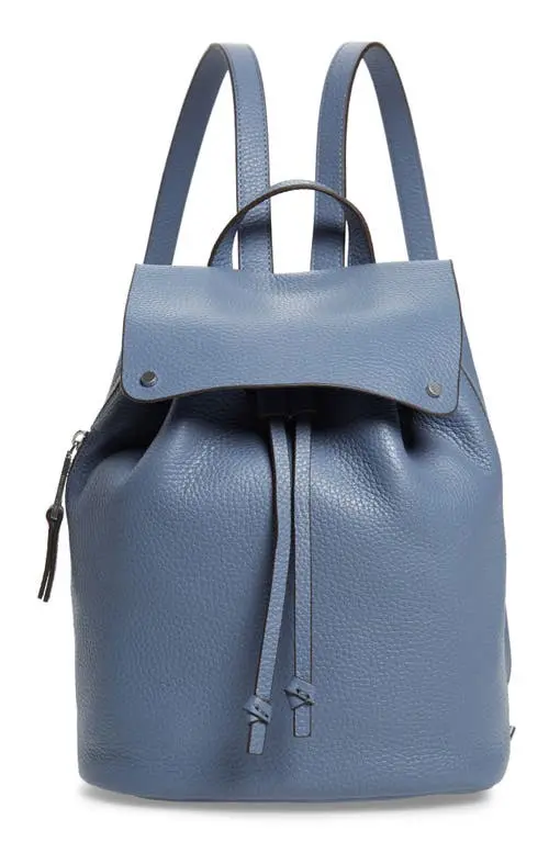 Treasure & Bond Luca Grained Leather Backpack - Blue Country  display picture 2